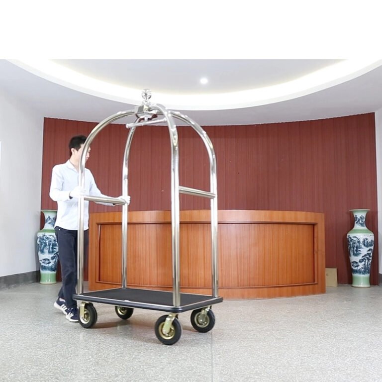 Carro maletero de lujo para hotel - Plateado - Bigcenter